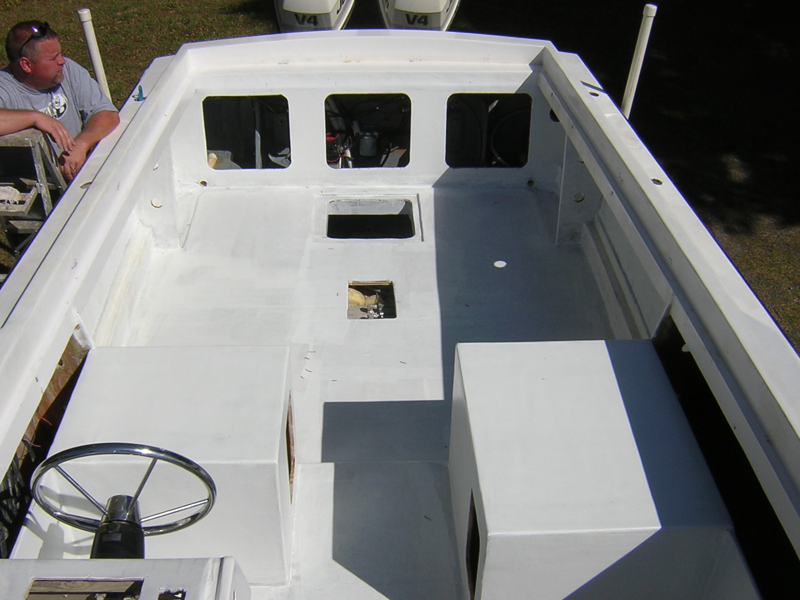 Formula 233, Thunderbird, t-bird, boat restoration, restore,transom