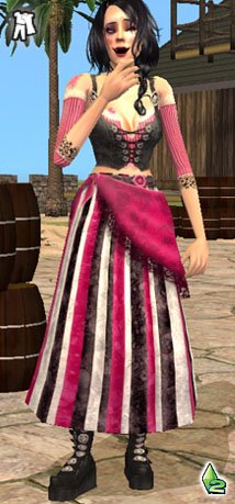 Mod The Sims - Black and Pink "Goth" striped gypsy outfit? [FOUND]