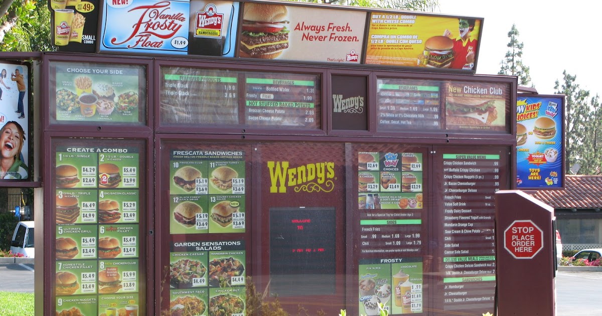 Virtual Marketplace West Region Drive Thru Menu Board Wendys