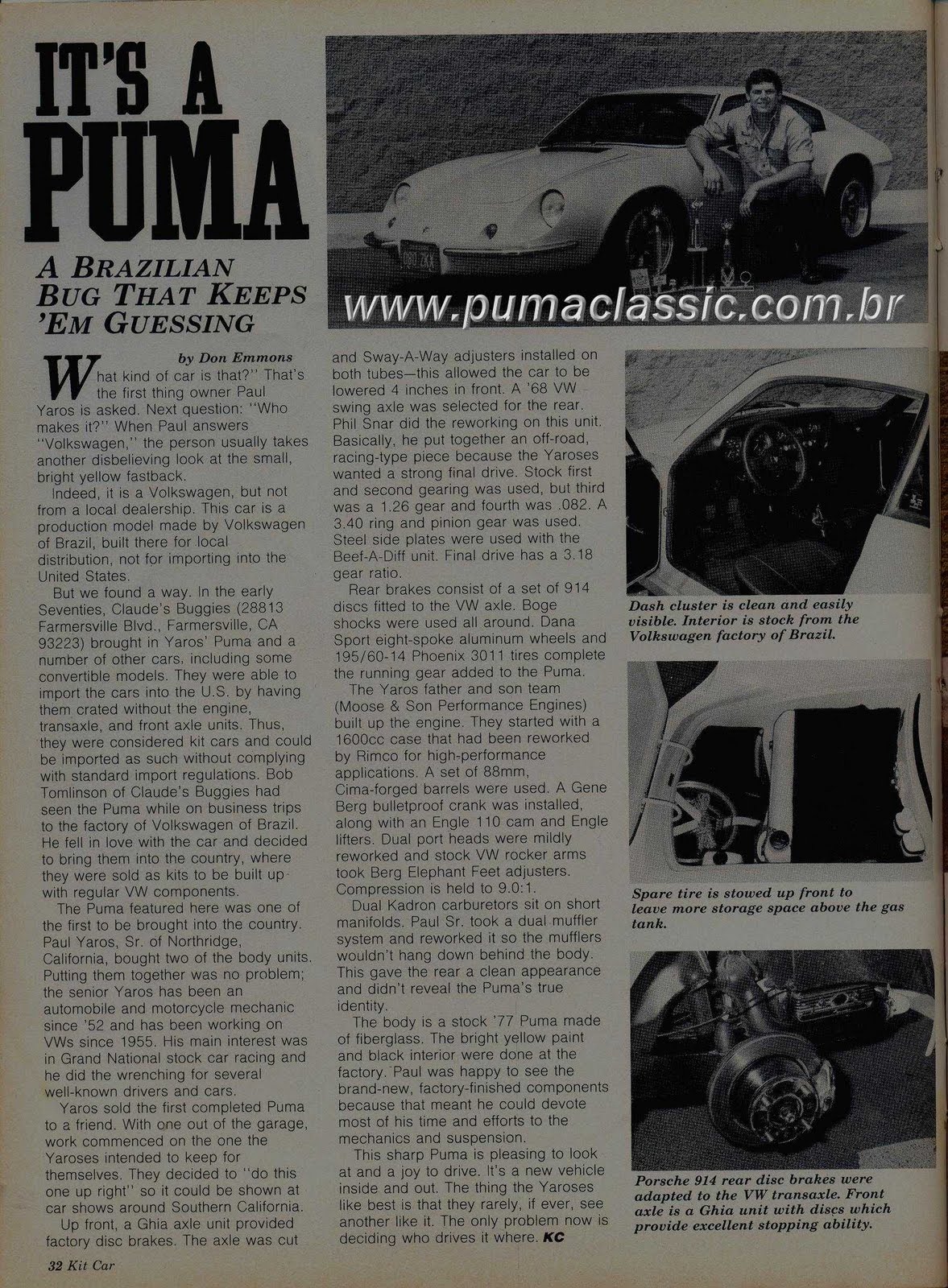 Puma Classic: Reportagens - Kit Car 1983