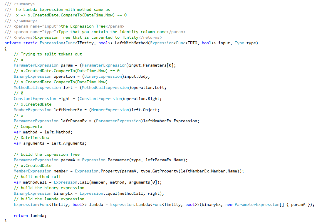 Context Is King Converting Expression Tree