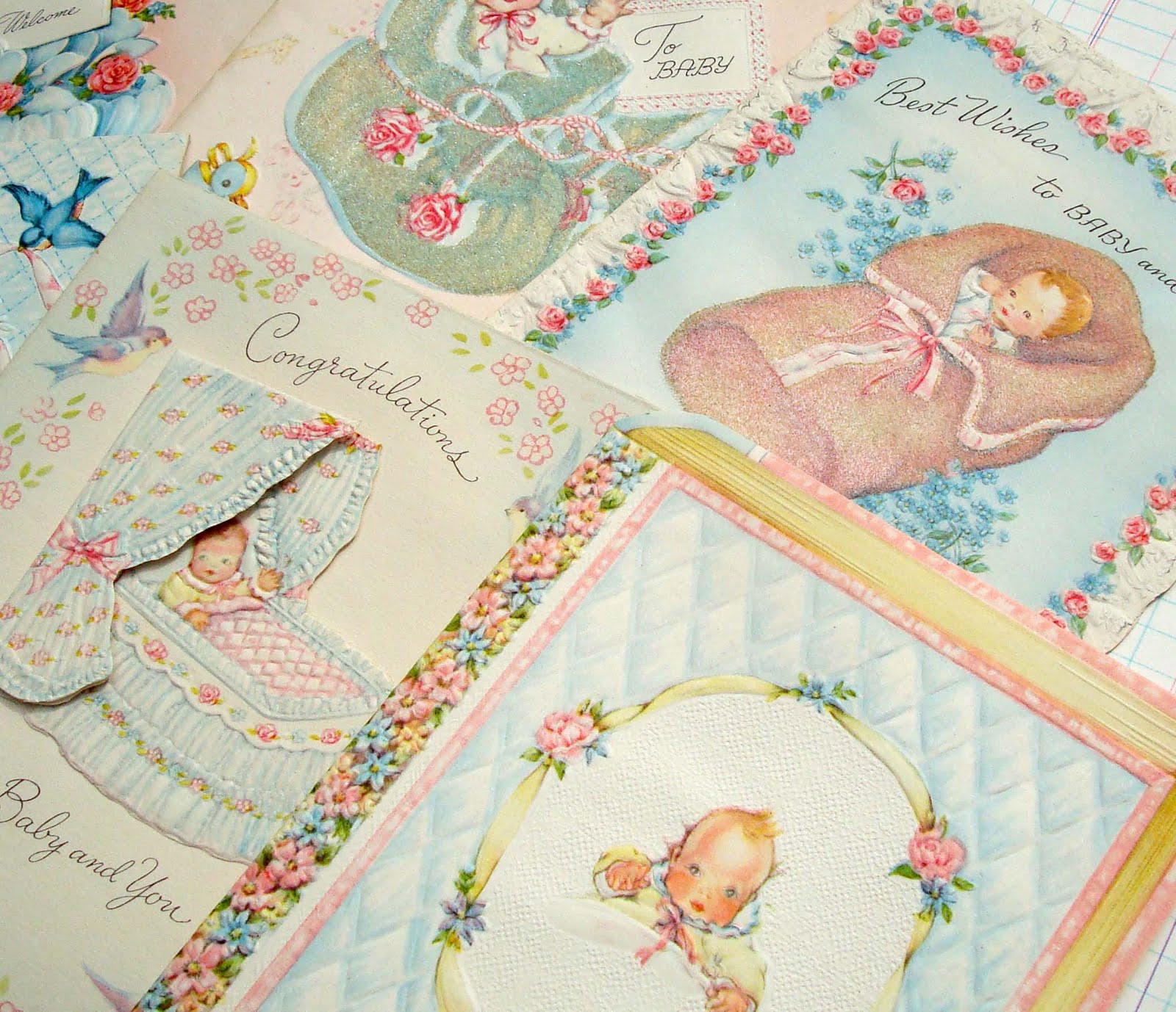 Dishy Vintage: Vintage Baby Cards