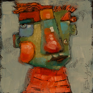 Daily Painters Abstract Gallery: Boy Blue by California artist Brenda York