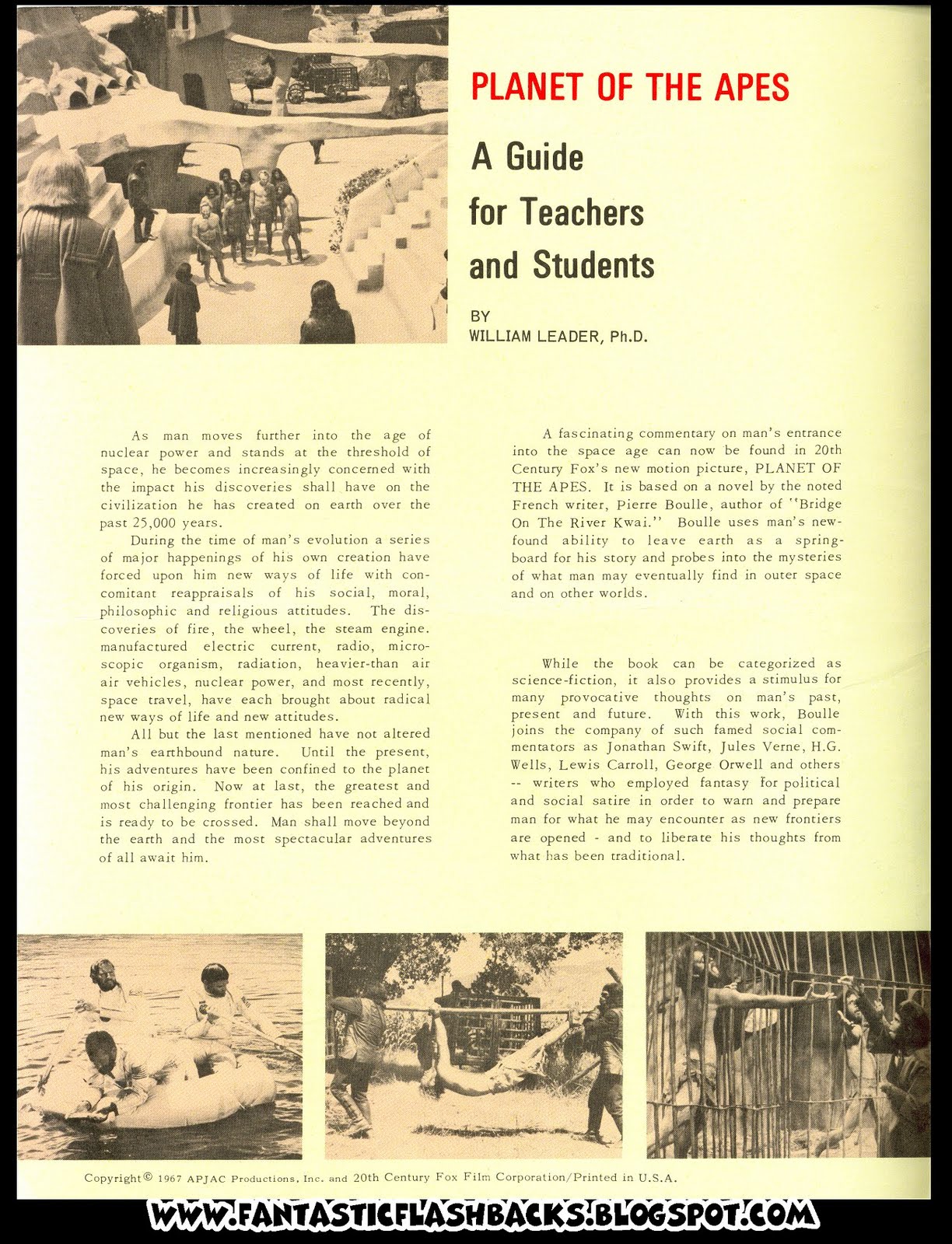 Fantastic Flashbacks: Planet of the Apes teaching aid booklet