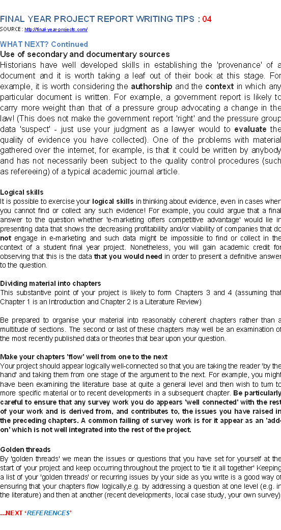 Electronics Final Year Projects: Final Year Project Report Writing Tips