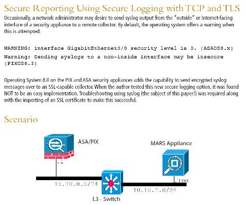 The Unofficial MARS Blog: Cisco ASA Secure Logging and MARS