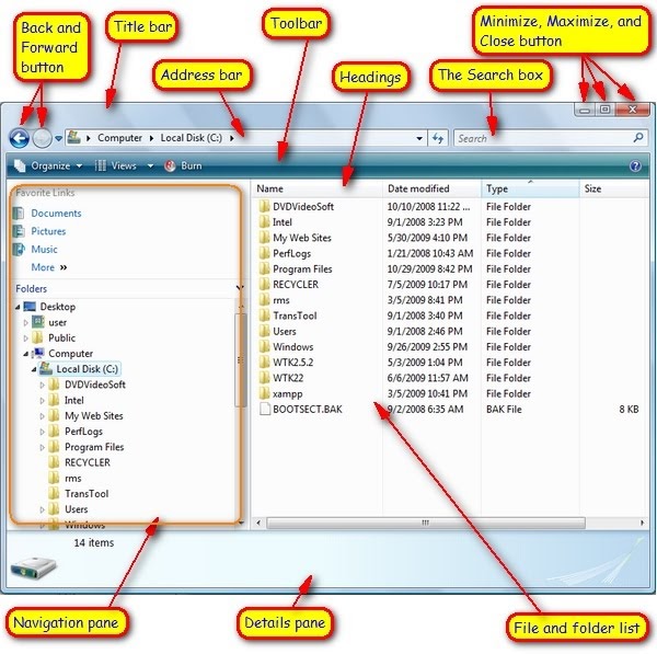 Information And Tutorial Learn Vista Introduction To Windows Explorer