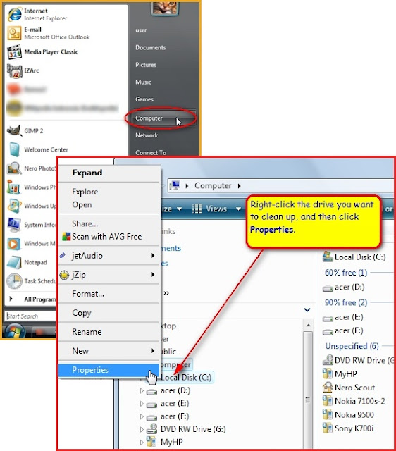Information And Tutorial Learn Vista Deleting Unnecessary Files Using Disk Cleanup