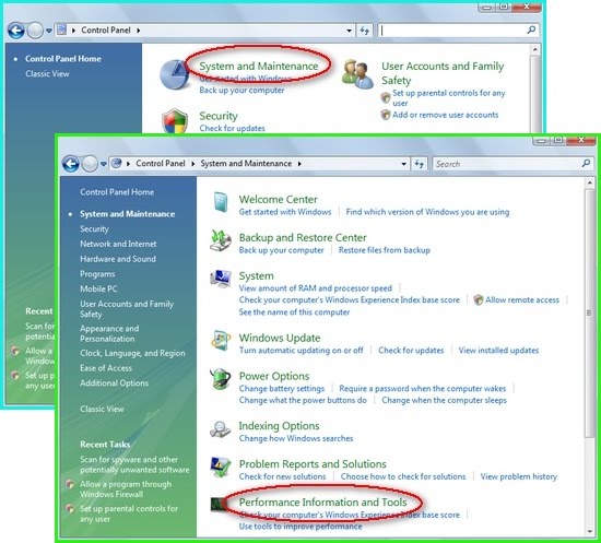 Information & Tutorial: Learn Vista - Viewing Your Computer Score