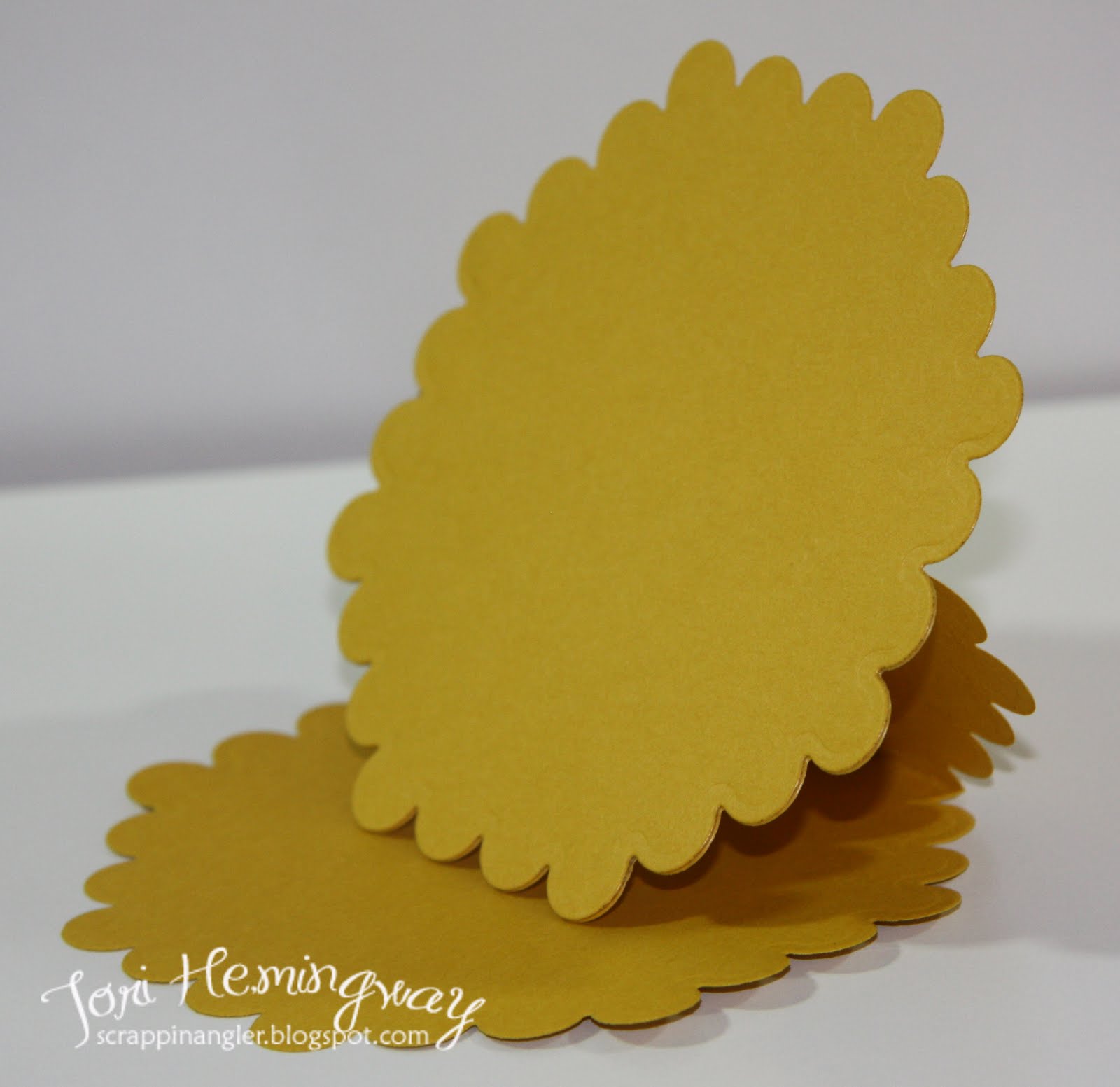 Whiff of Joy - Tutorials & Inspiration: Scallop-Shaped Easel Card by Tori Hemingway