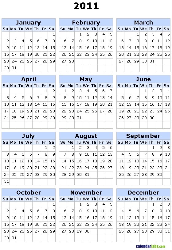 Print Your Own 2011 Calendar | Ink, Toner & Supplies