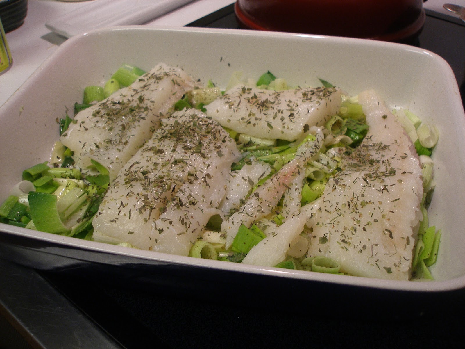 baked cod with leeks