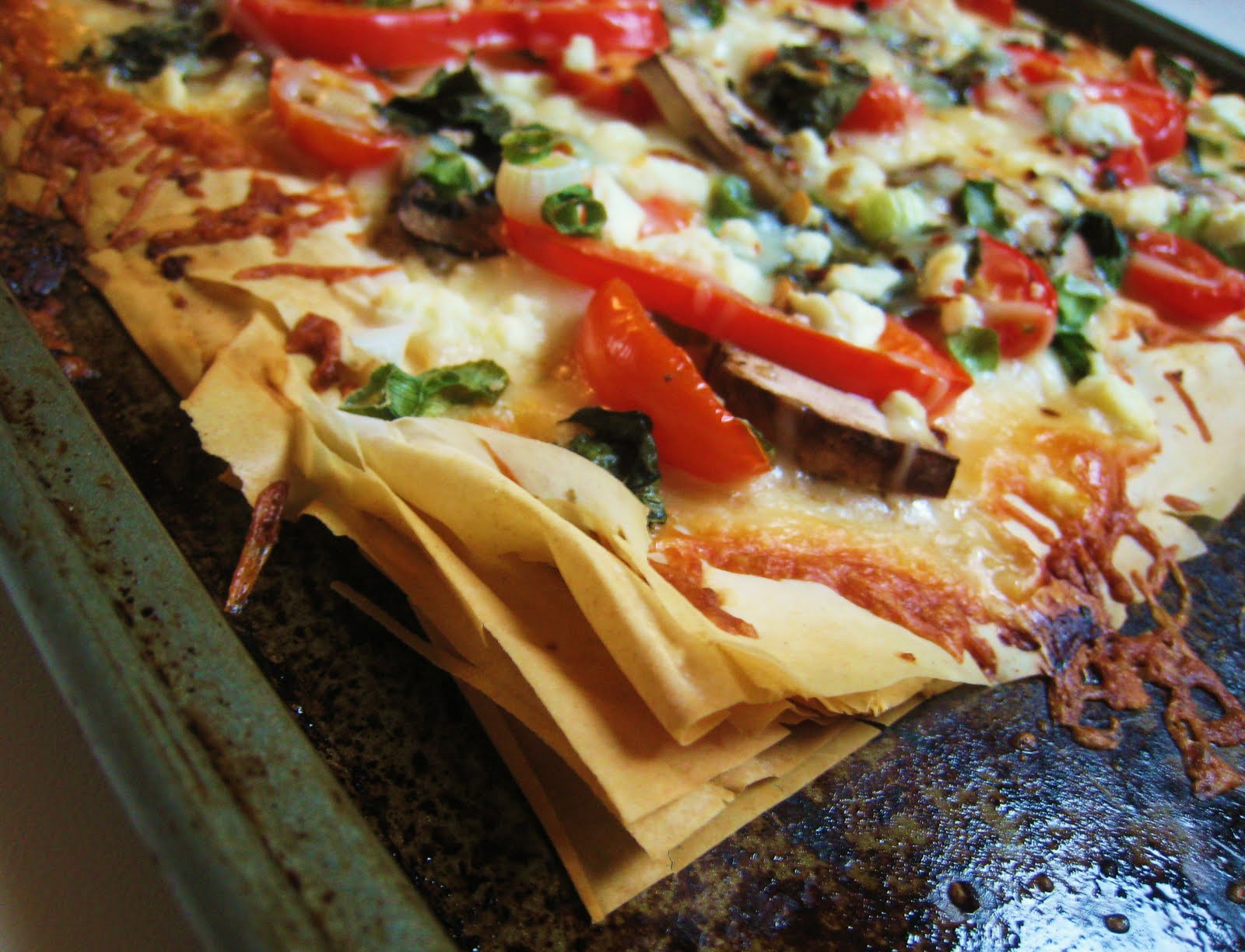 Backup: Phyllo Pizza with Vegetables and Cheese