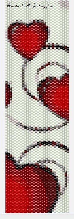 I peyote di Lufantasygioie: Pattern peyote:Heart red