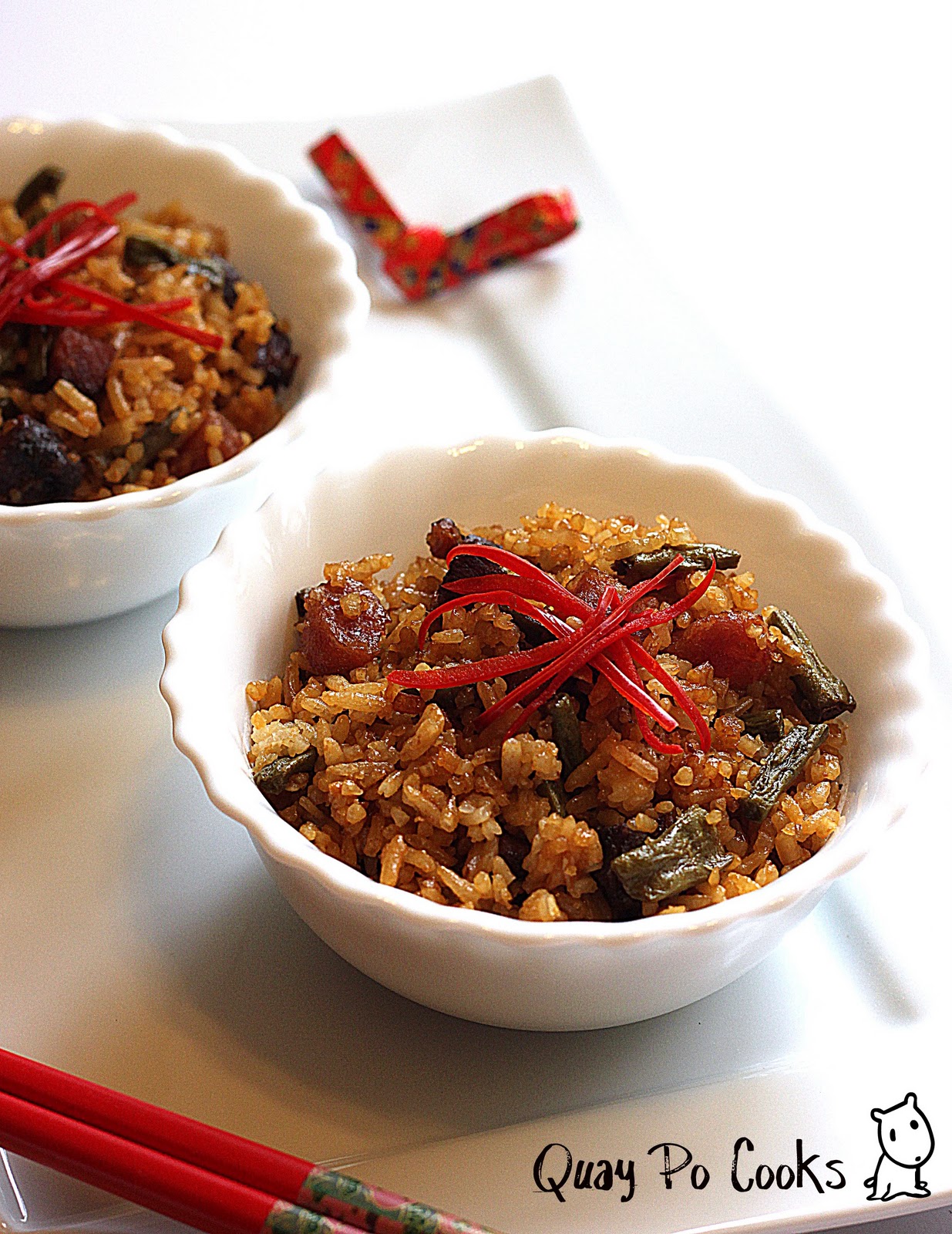 Quay Po Cooks: Long Bean Rice - Featured in Group Recipes