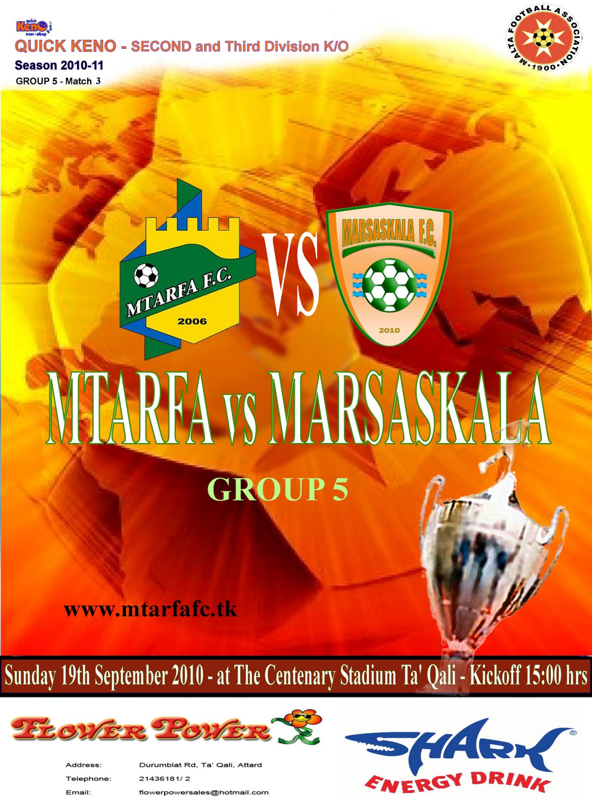 Mtarfa FC News Blog: September 2010