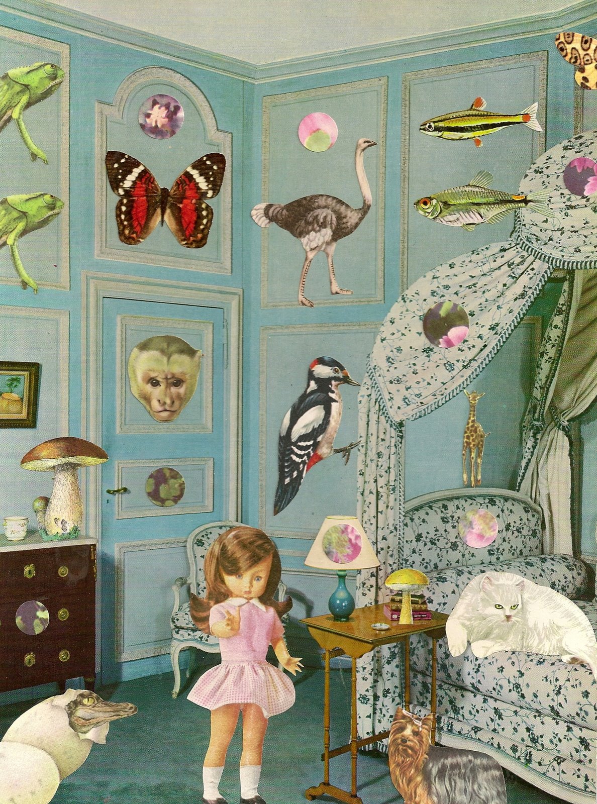 Nathalie Piernaz : collages.: Collage sur carton, Série Inside 3.