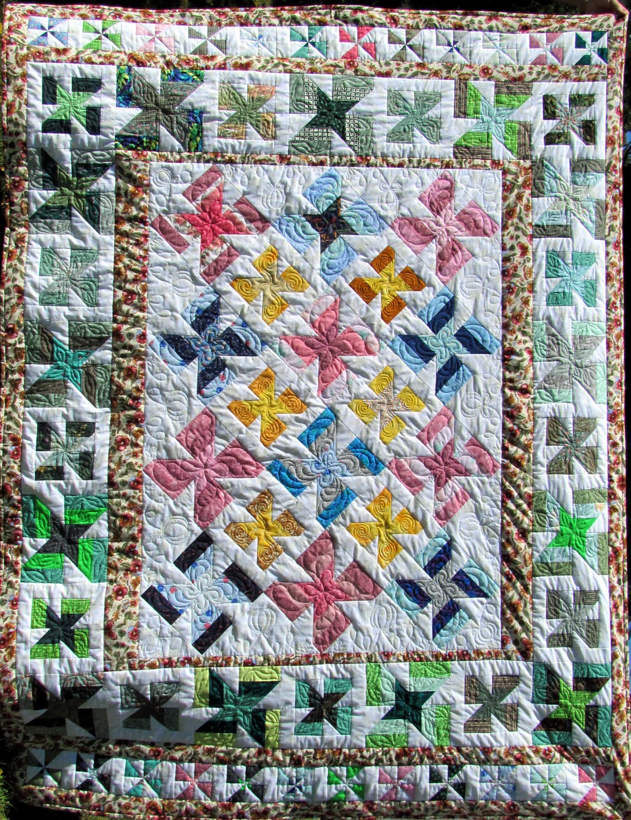 The Proficient Needle: Finished Pinwheel Flowers