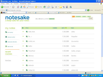 escola, disse ela!: Bloco de Notas online