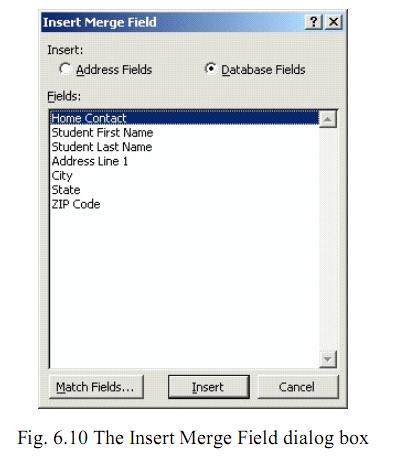 School Of Computer Basic: MAIL MERGE AND RELATED OPERATIONS