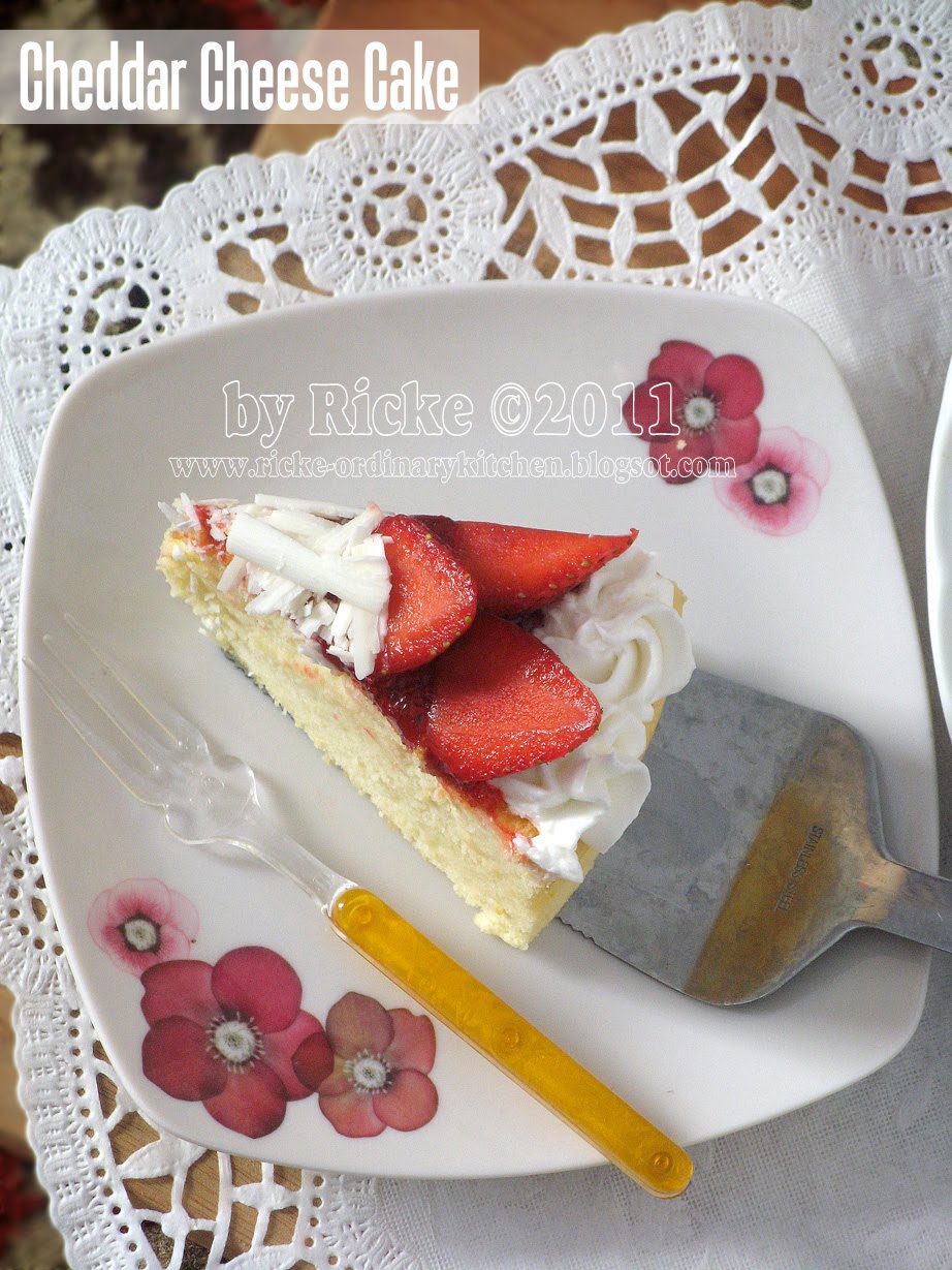 Just My Ordinary Kitchen...: CHEDDAR CHEESE CAKE FOR MY BELOVED HUSBAND