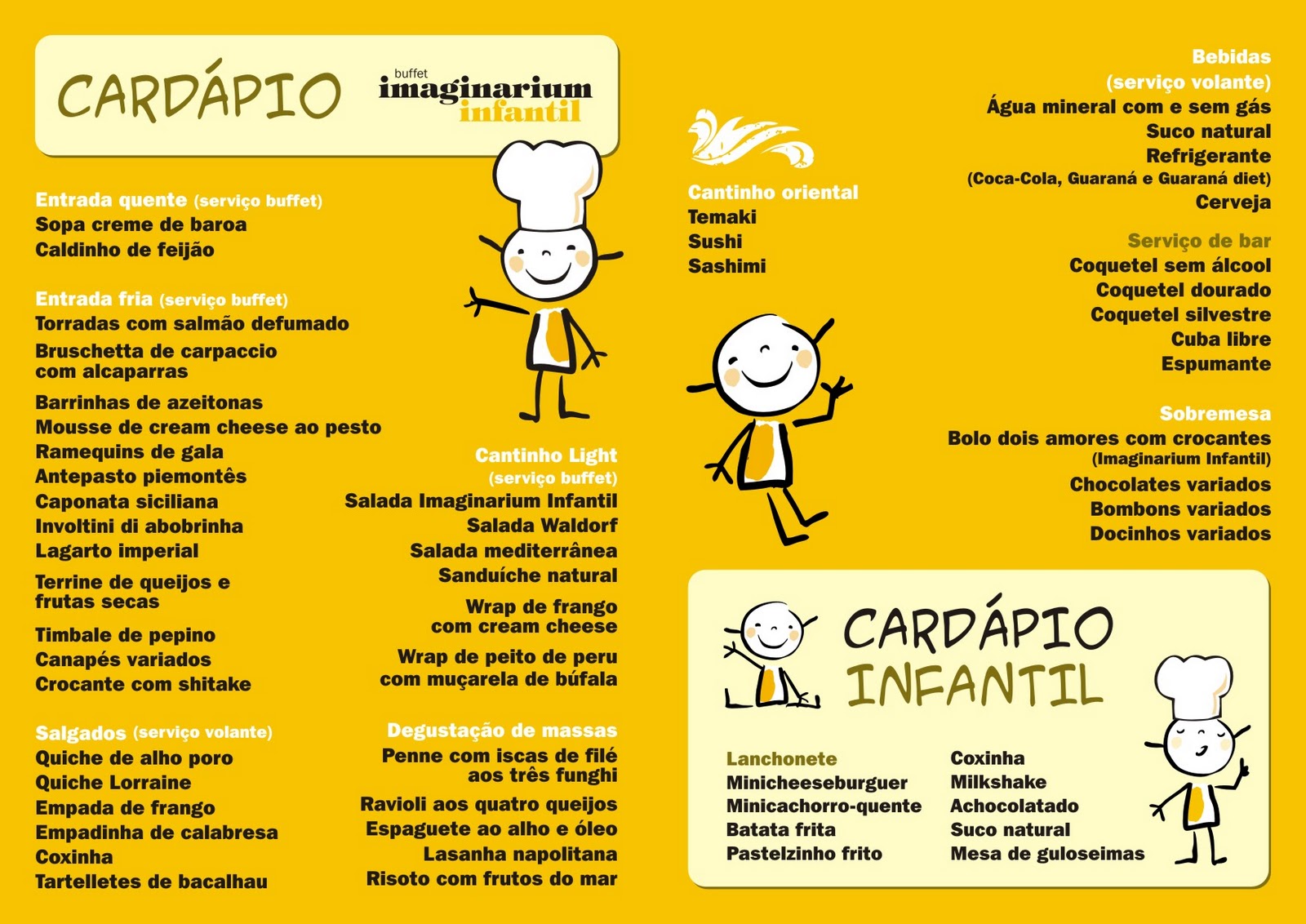 Imaginarium Infantil: CARDÁPIO