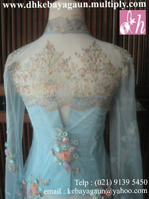 DH (Kebaya Gaun) "High Art Quality": Kebaya - Light Blue - Ribbon ...