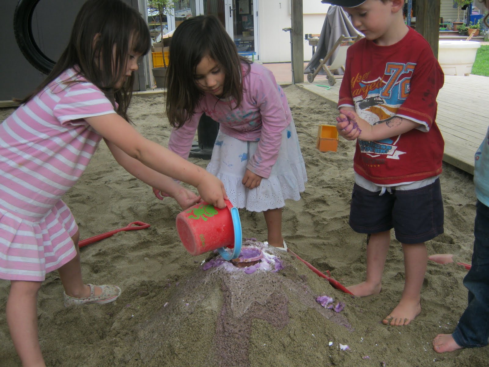 KIDSPACE Quality Early Learning Centre: Volcano in the sandpit