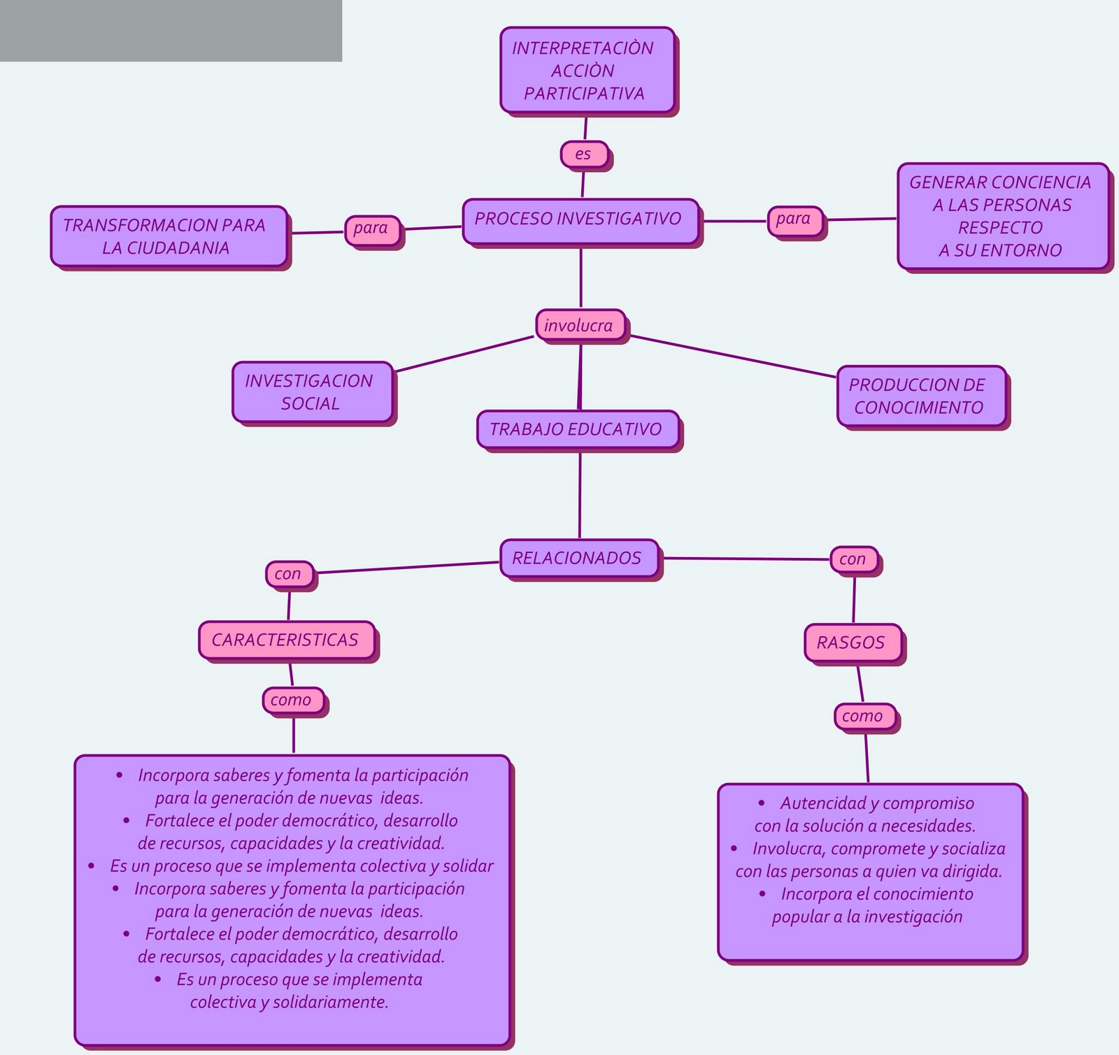 INTERVENCION ACCION PARTICIPATIVA EN LA COMUNIDAD: MAPA CONCEPTUAL IAP