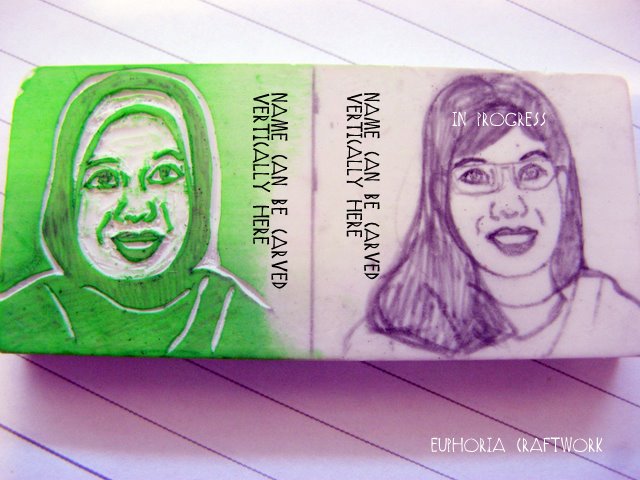 Euphoria's Handcarved Rubberstamps: Eraser Carving: Personalized II