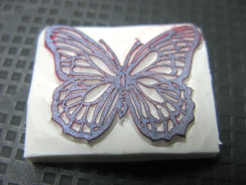 Euphoria's Handcarved Rubberstamps: Eraser Carving: Tulips & Butterfly