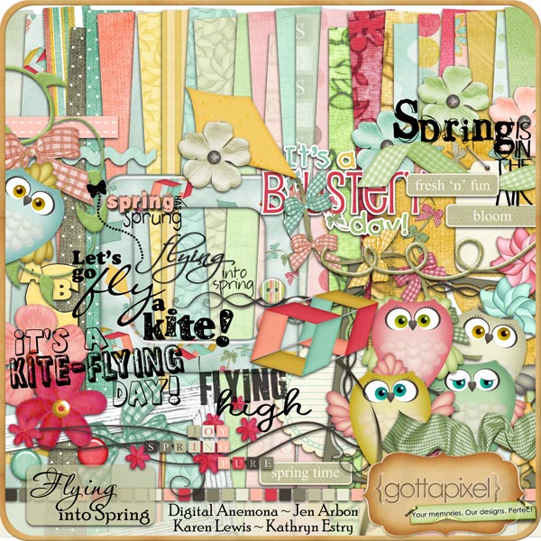 Word Art World: Flying into Spring Freebie Kit at Gotta Pixel; Coupon Code!