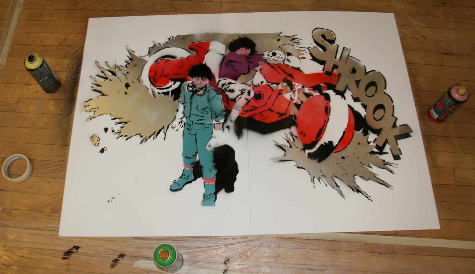 J Hindson Online Sketchbook: Akira bike stencil A0!