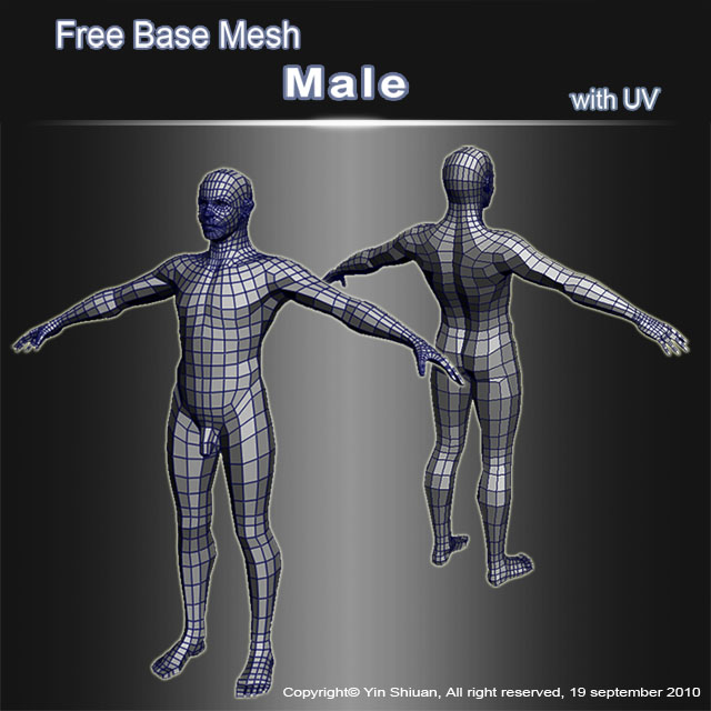 Yin Shiuan's Blog_I Have A CG Dream: Free base mesh_Male & Male head