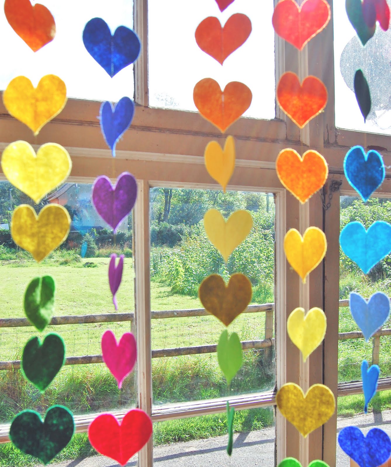The Rainbow Room Handmade by Clara Luna: Hanging Rainbow Hearts