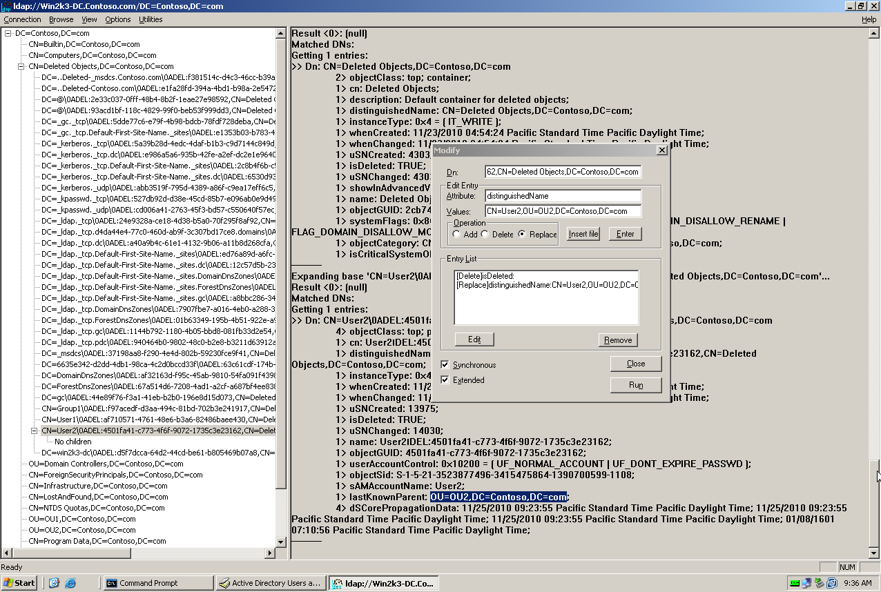 Ad Shot Gyan How To Restore Deleted Ad Objects Using Ldp