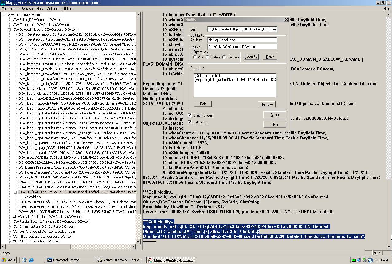 Ad Shot Gyan How To Restore Deleted Ad Objects Using Ldp