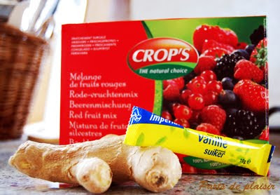 Parts de plaisir: Coulis de fruits rouges au gingembre