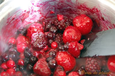 Parts de plaisir: Coulis de fruits rouges au gingembre