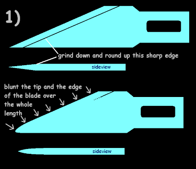 make your own sculpting tools: HOBBY KNIFE BLADE AS A SCULPTING TOOL