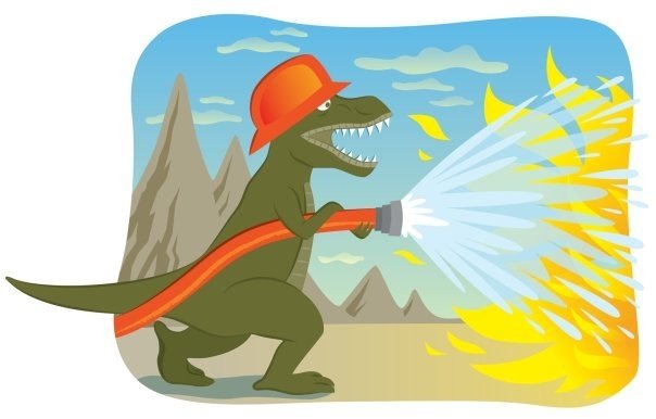 Bill Alger's Sketchbook & Stuff!: "Dinosaur Fireman"