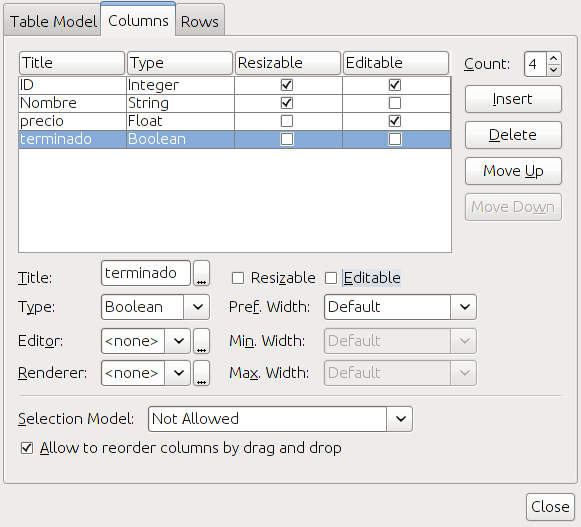 blogeando lo poco que se: Tablas en netbeans