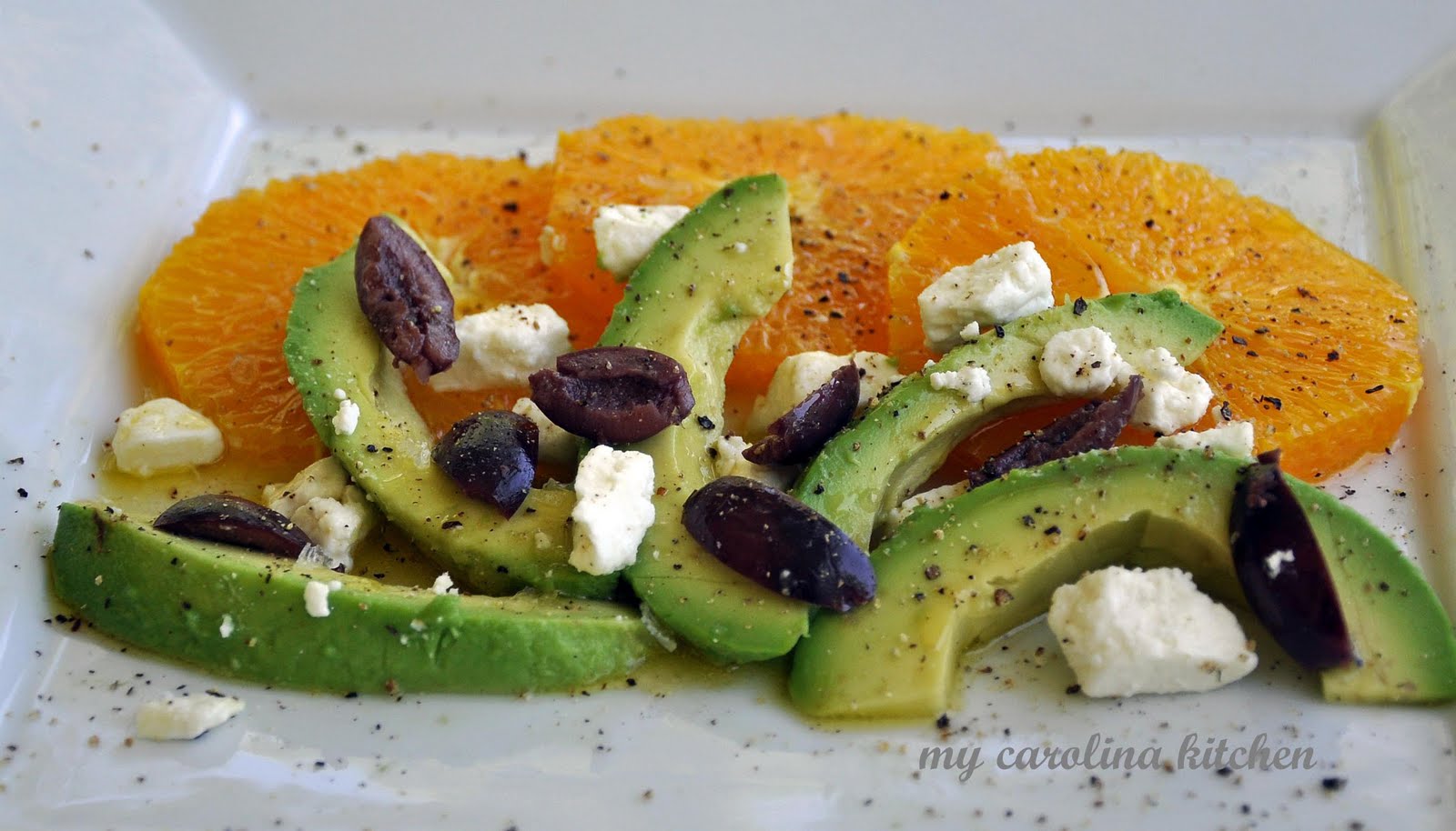 My Carolina Kitchen: Orange & Avocado Salad flavored with one of the ...
