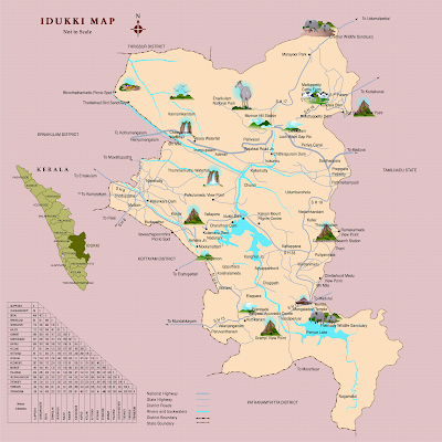 Travel Kerala: Map of Idukki
