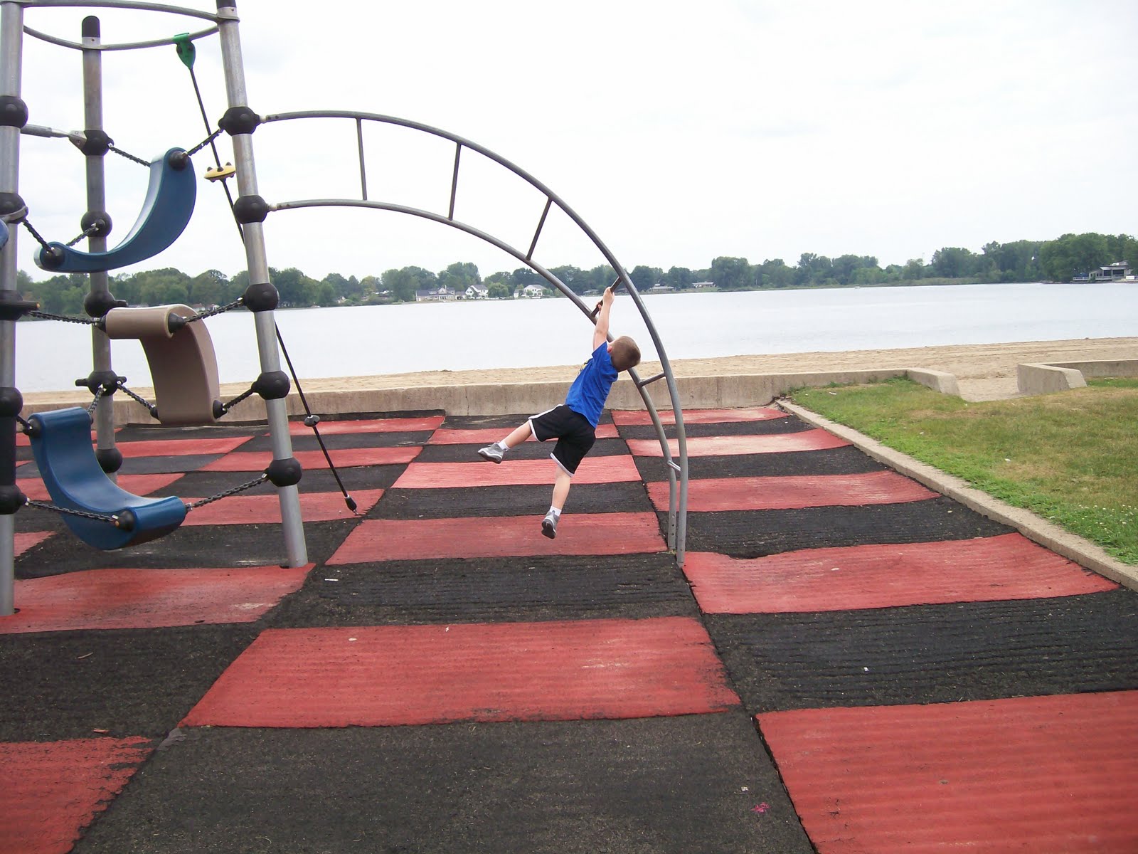 All boys for the Asay family: Talan had a fight with the monkey bars...