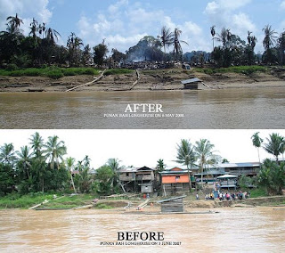 Three Punan Bah Longhouse Burnt Down on May 5,2008
