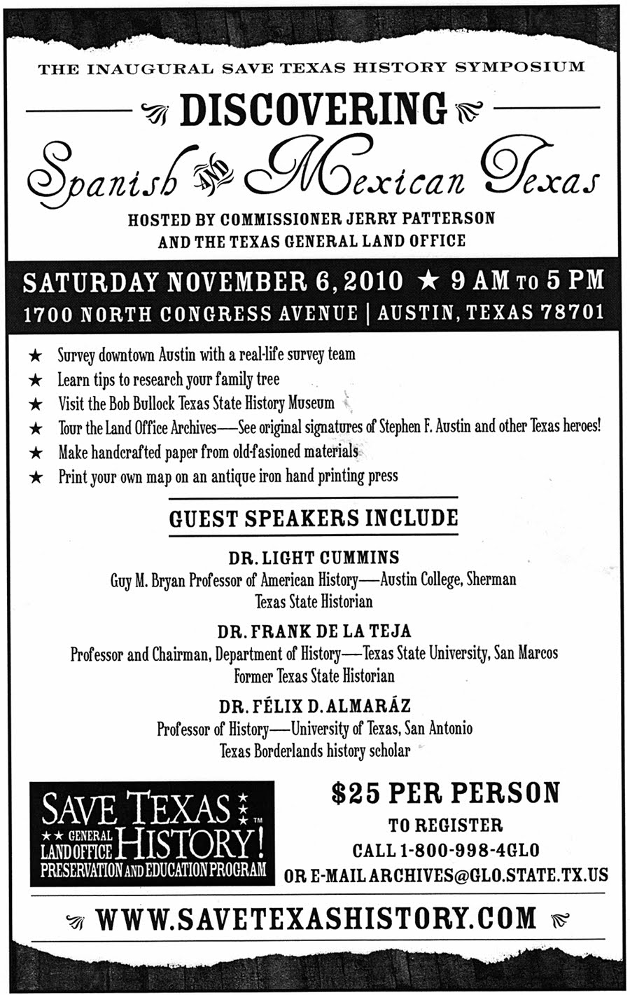 Texas History Page: Save Texas History Symposium