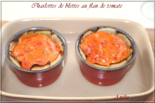 LA TABLE LORRAINE D'AMELIE: CHARLOTTE DE BLETTES AU FLAN DE TOMATE