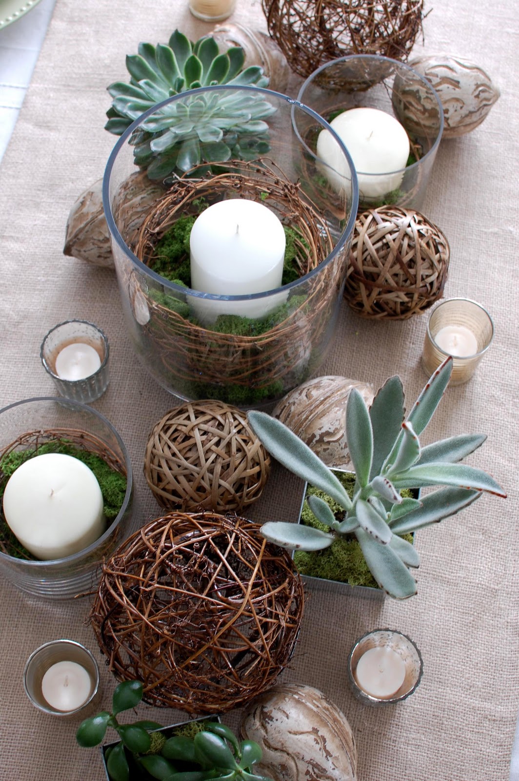 33 Shades of Green: Natural Elements Tablescape