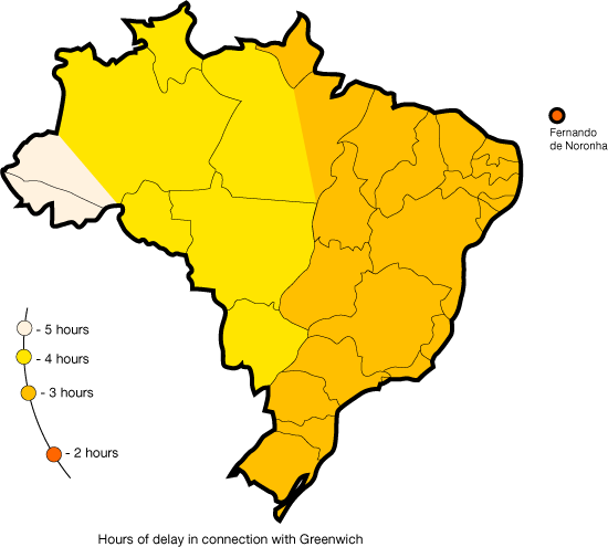 Brazil time zone map - booltel